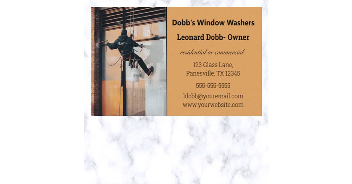 Editable Window Washing Business Card | Zazzle