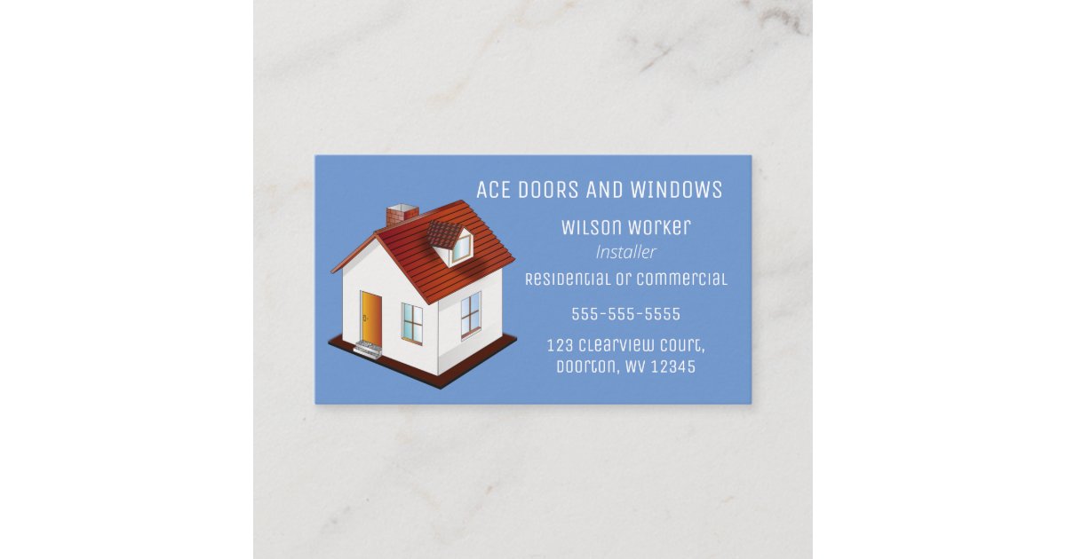 Editable Windows and Doors Business Card | Zazzle