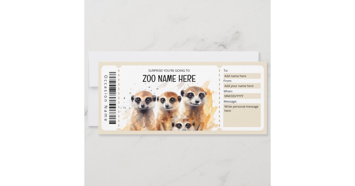 Editable ZOO Gift Certificate Template | Zazzle