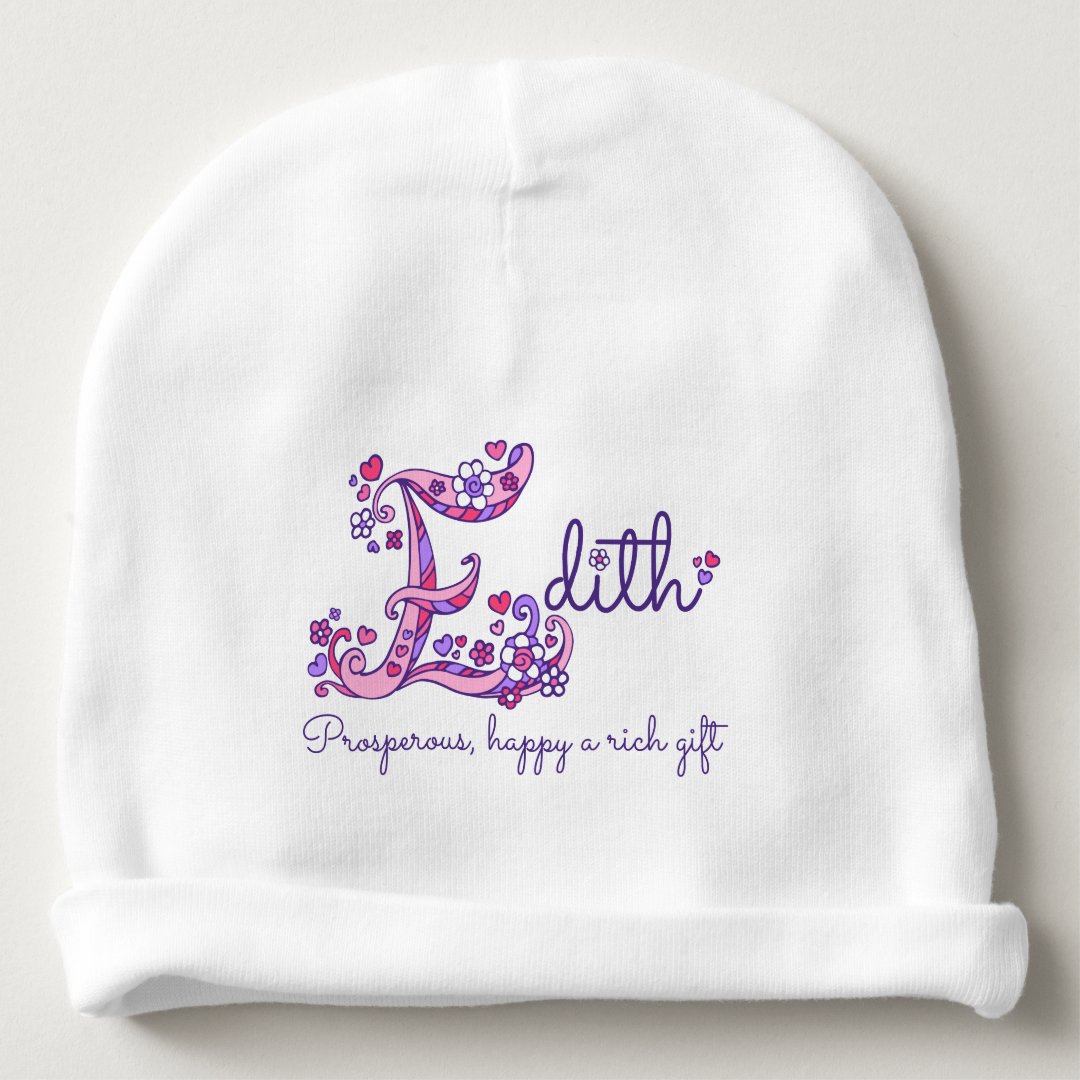 Edith girls name & meaning baby hat | Zazzle