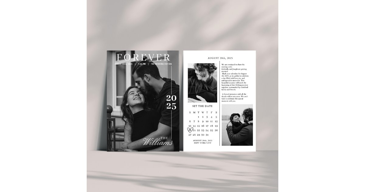 Editorial Calendar magazine wedding save the date Invitation | Zazzle
