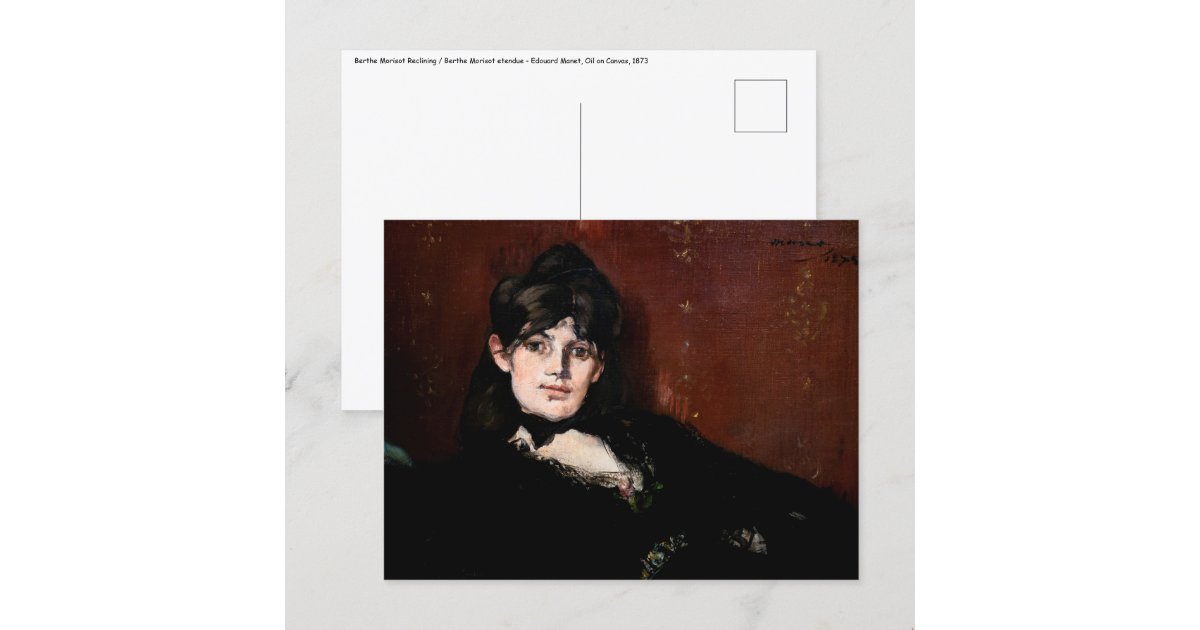 Edouard Manet - Berthe Morisot Reclining Postcard | Zazzle