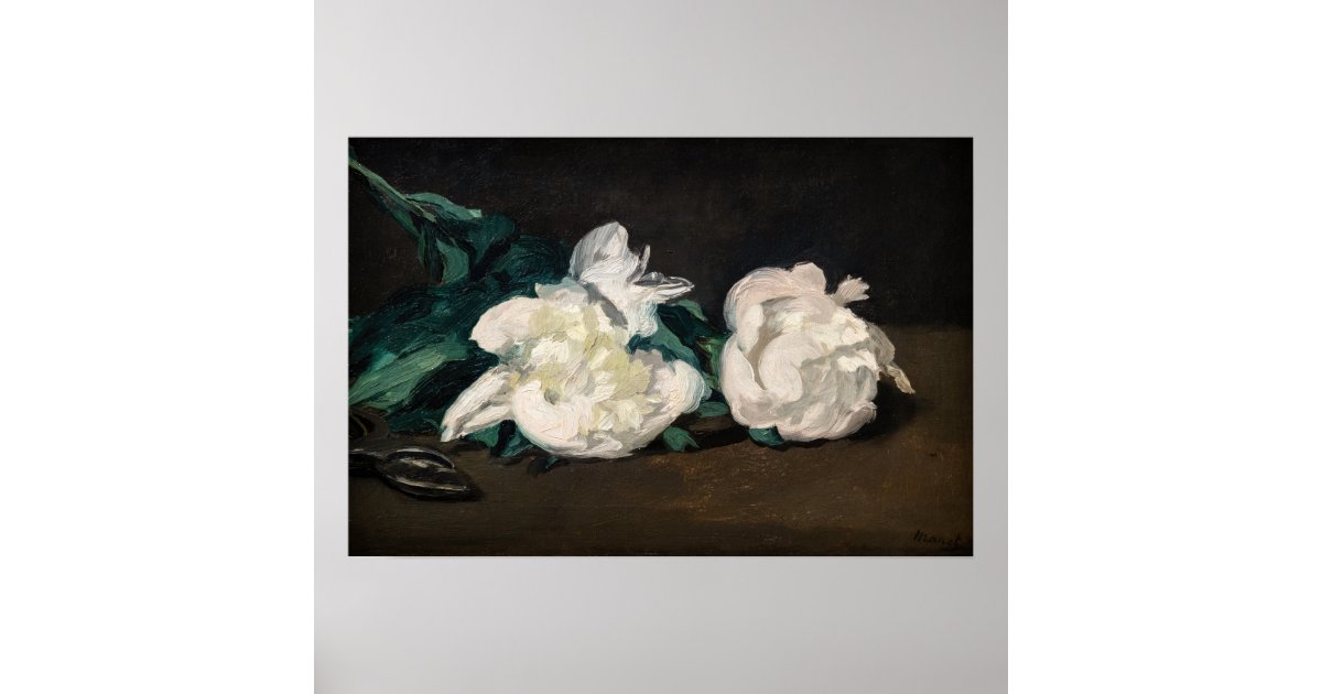 Edouard Manet - Branch of White Peonies, Secateurs Poster | Zazzle