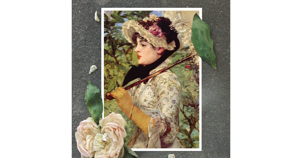 Edouard Manet Spring Impressionist Portrait Postcard | Zazzle