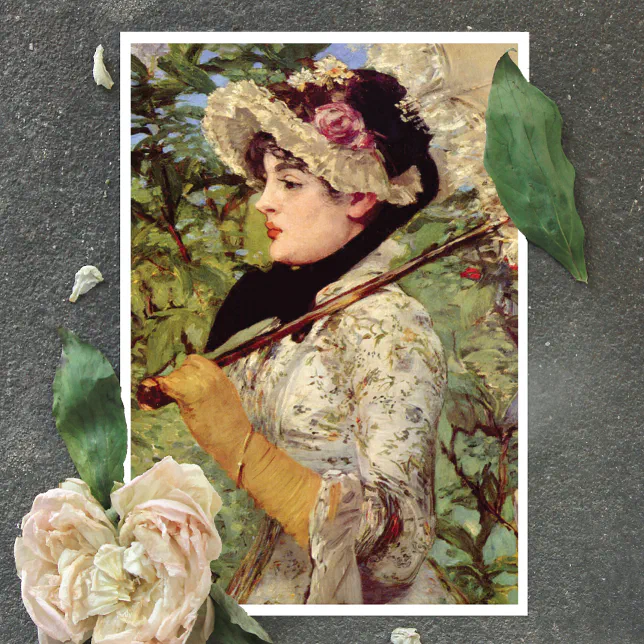 Edouard Manet Spring Impressionist Portrait Postcard | Zazzle