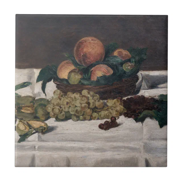 Edouard Manet - Still Life, Fruits on a Table Ceramic Tile | Zazzle
