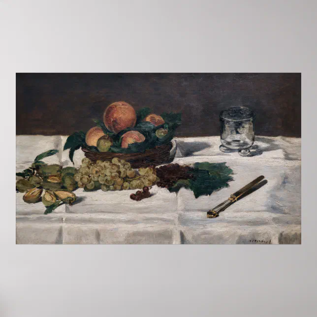 Edouard Manet - Still Life, Fruits on a Table Poster | Zazzle
