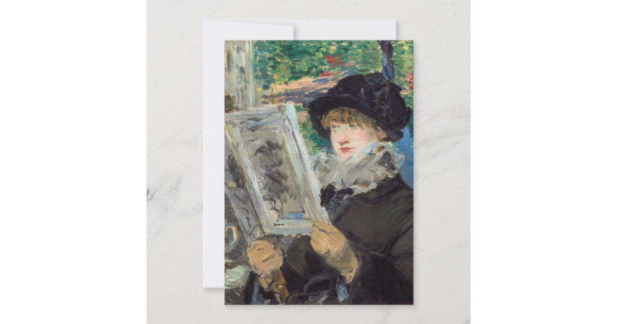 Edouard Manet - Woman Reading Thank You Card | Zazzle