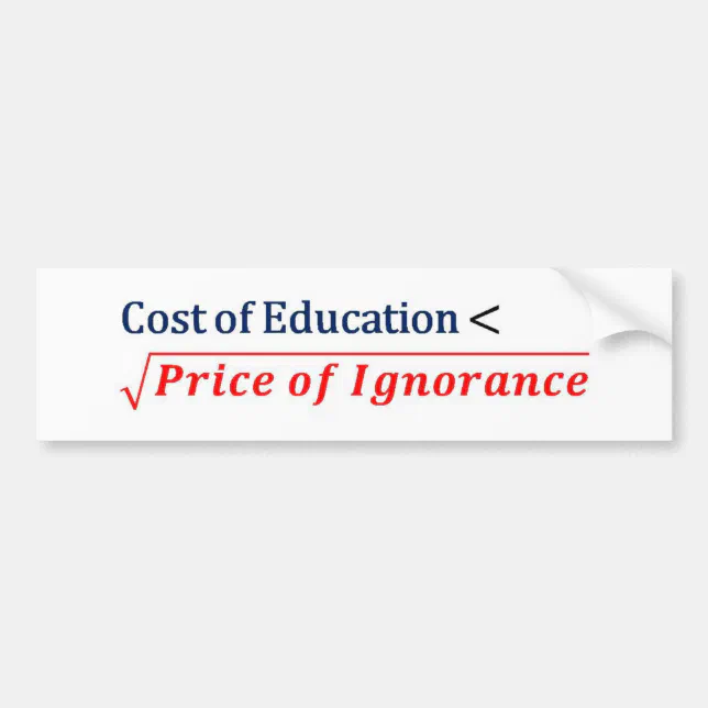 Education bumper sticker | Zazzle