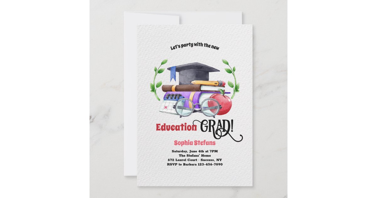 Education Graduation Party Invitation | Zazzle