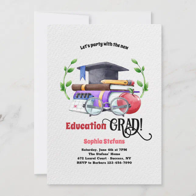 Education Graduation Party Invitation | Zazzle