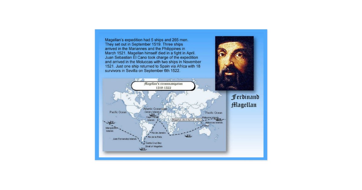 Education, History, Ferdinand Magellan voyages Postcard | Zazzle.com