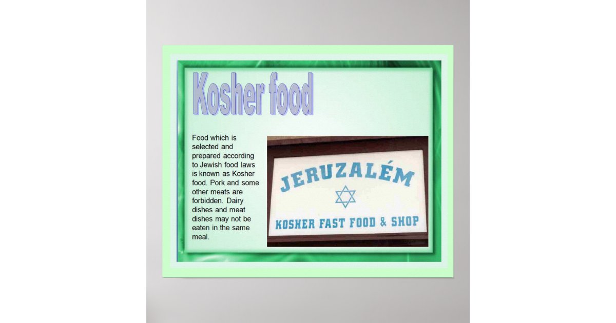 Education, Judaism, Kosher Food Poster | Zazzle