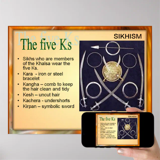 Education, Religion, Sikhism, the Five Ks Poster | Zazzle