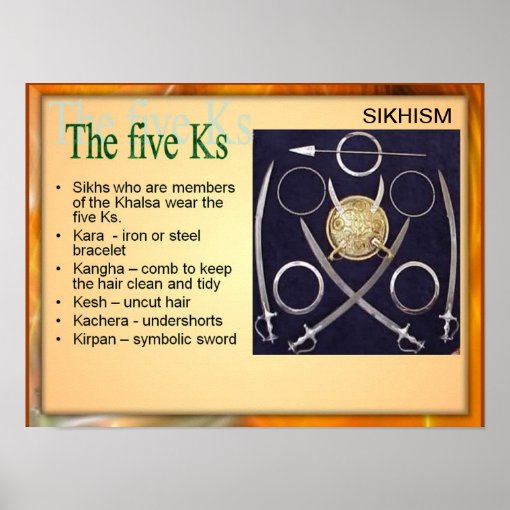 Education, Religion, Sikhism, the Five Ks Poster | Zazzle