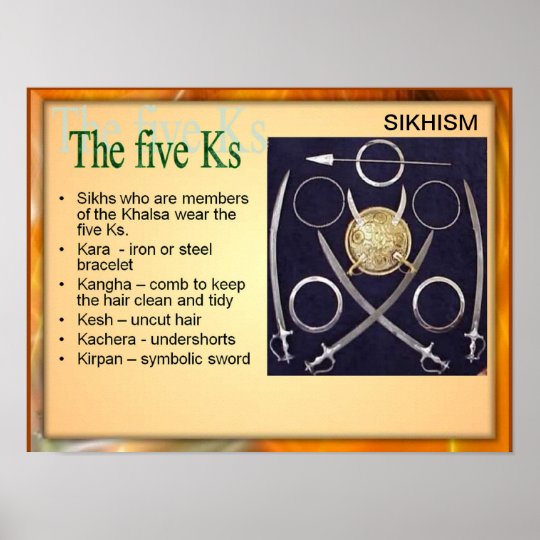 Education, Religion, Sikhism, the Five Ks Poster | Zazzle.com