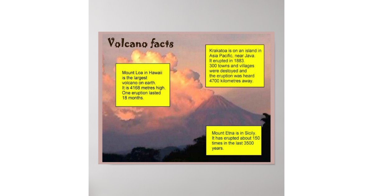 Education, Science, Geography, Volcano facts Poster | Zazzle