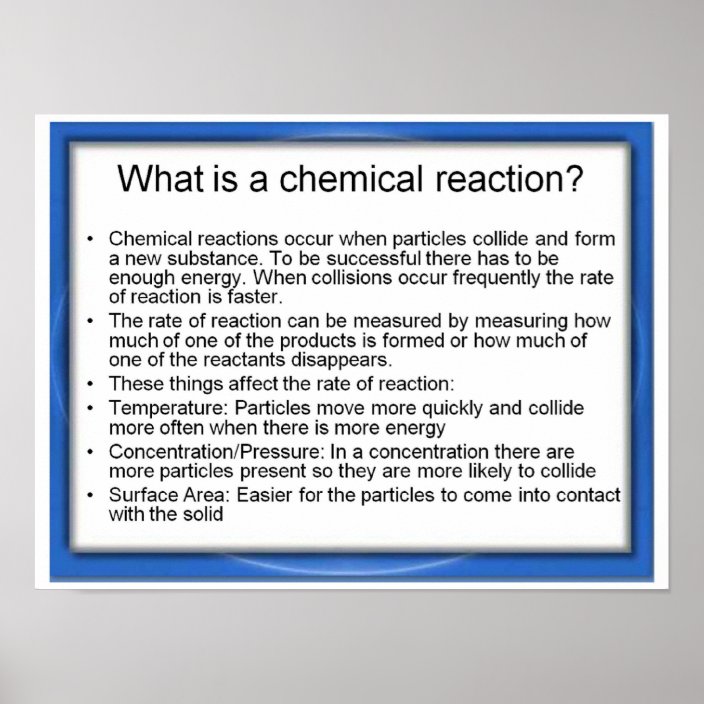 Education, Science, What is a chemical reaction? Poster | Zazzle.com