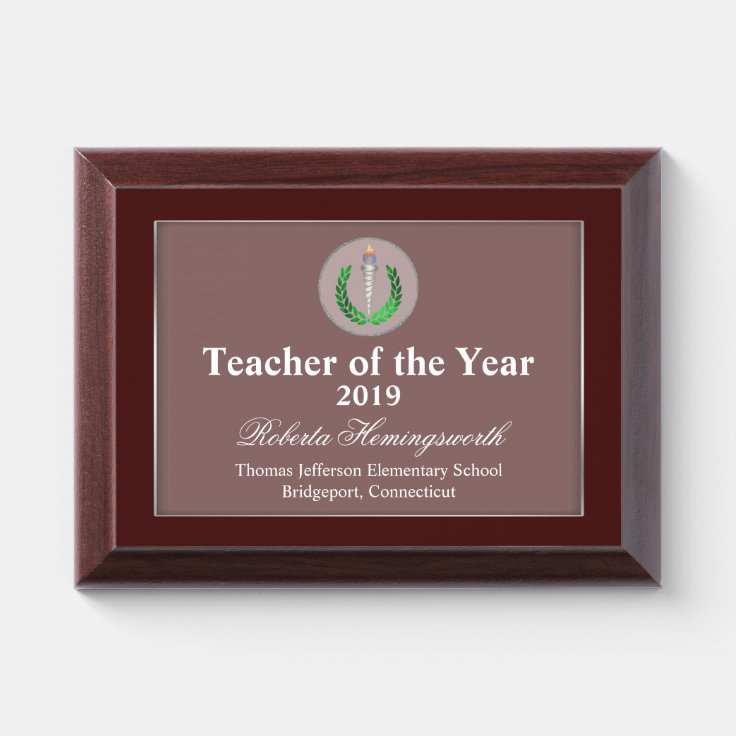 Education Symbol Red Teachers Award Plaque | Zazzle