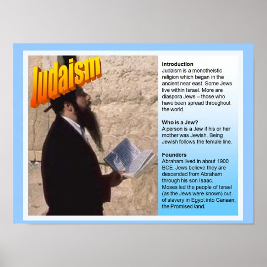 Education, World Religions, Judaism Fact File Poster | Zazzle.com