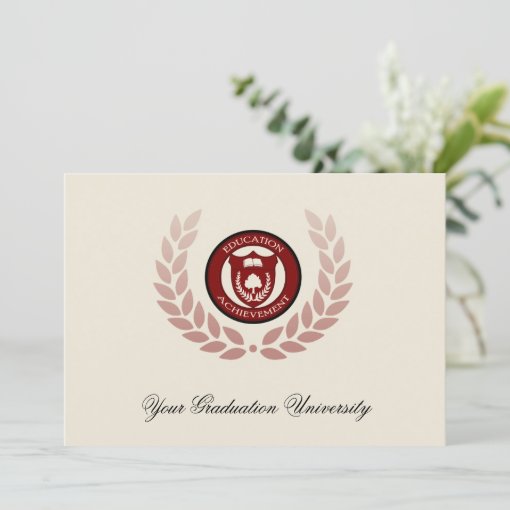 Educational Crest College Graduation Announcements | Zazzle