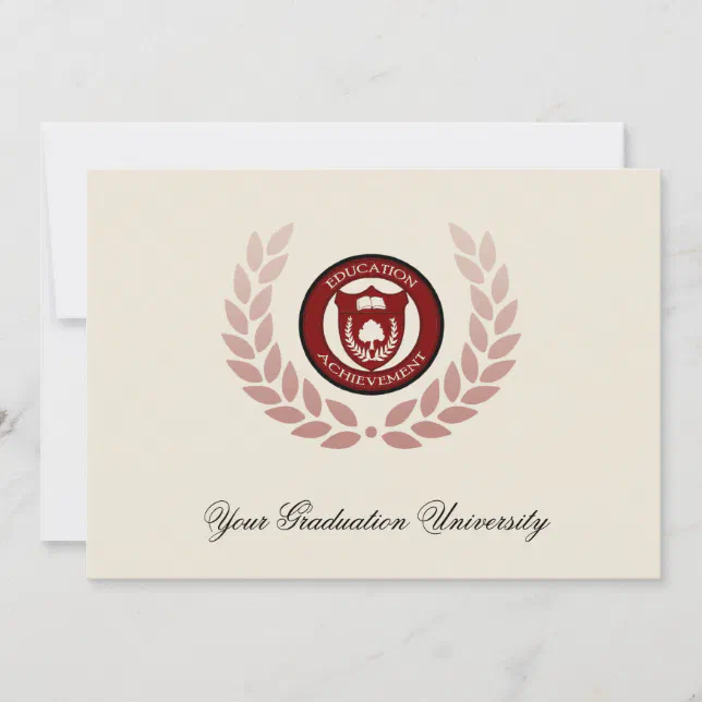 Educational Crest College Graduation Announcements | Zazzle