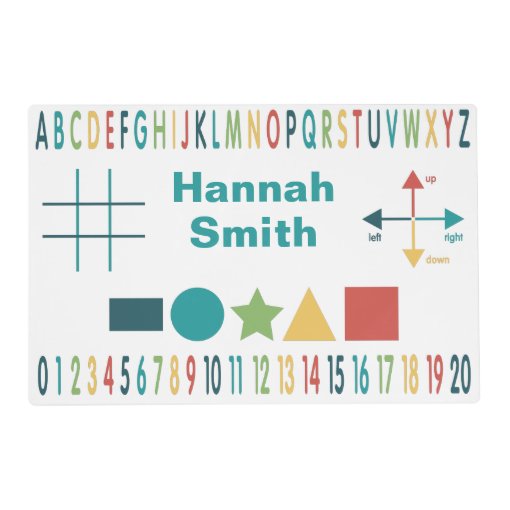 Educational Learning Placemat | Zazzle