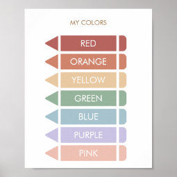 Educational My Colors | Homeschool Poster | Zazzle