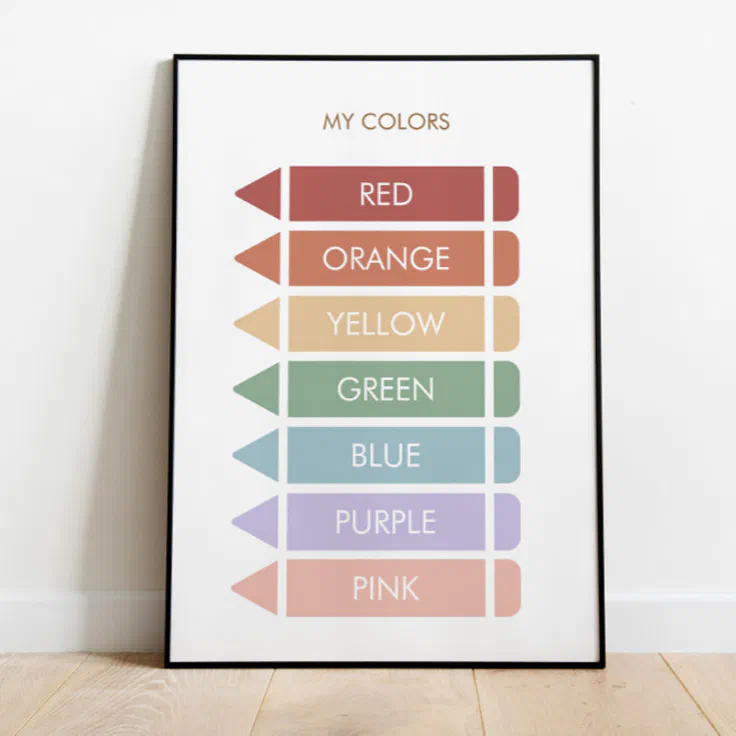 Educational My Colors | Homeschool Poster | Zazzle