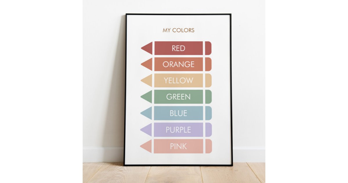 Educational My Colors | Homeschool Poster | Zazzle