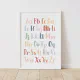 Educational Rainbow Watercolor Alphabet Poster | Zazzle