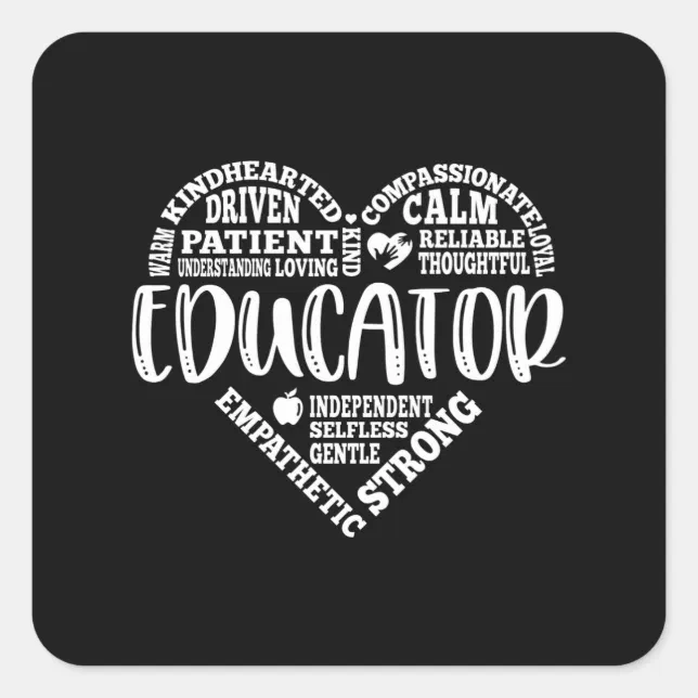 Educator Teacher appreciation subway art Square Sticker | Zazzle