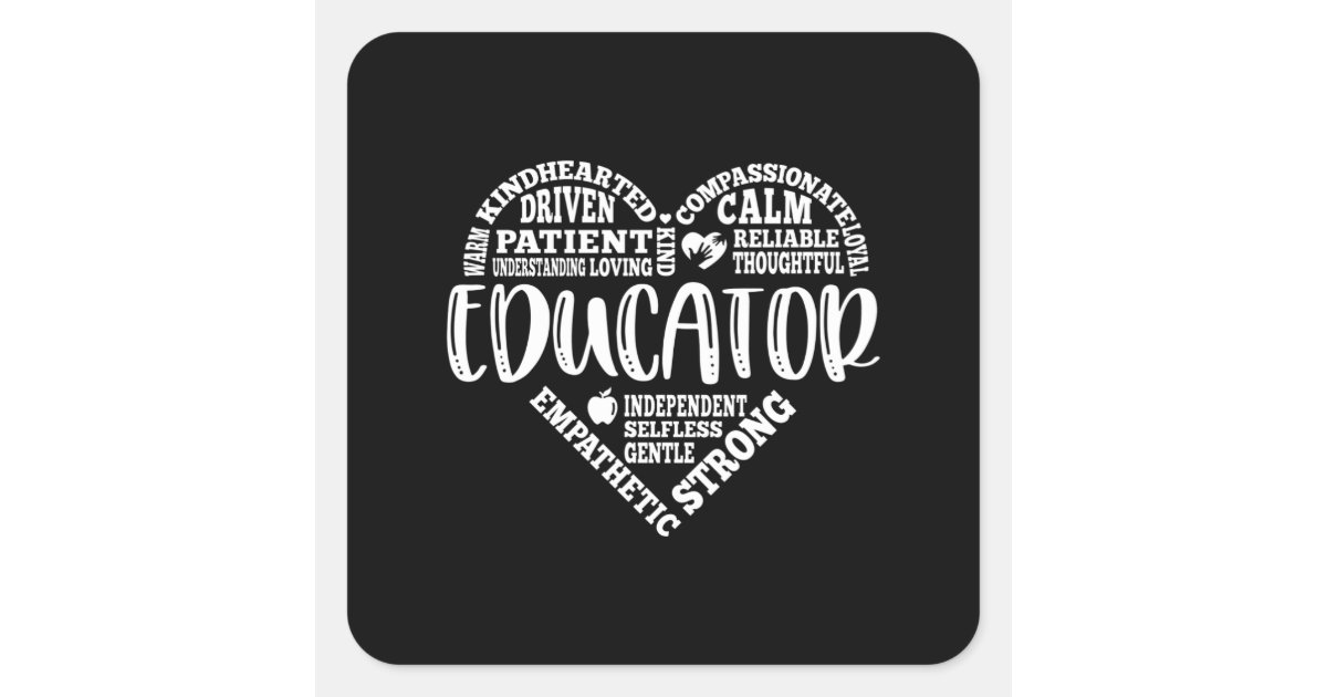Educator Teacher appreciation subway art Square Sticker | Zazzle