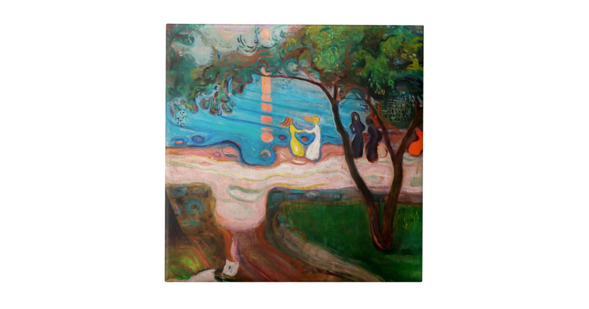 Edvard Munch - Dance on the Beach Ceramic Tile | Zazzle