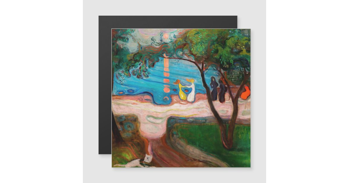 Edvard Munch - Dance on the Beach Magnetic Card | Zazzle