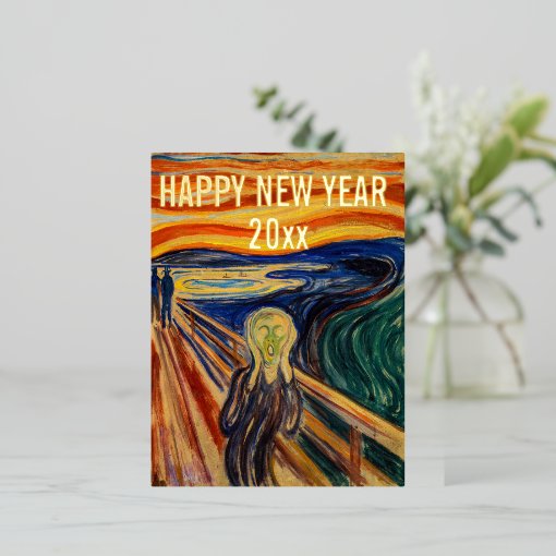 Edvard Munch - Happy New Year from the Scream Foil Holiday Postcard ...