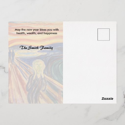 Edvard Munch - Happy New Year from the Scream Foil Holiday Postcard ...
