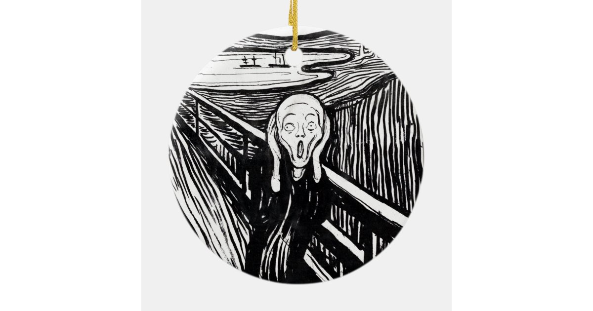 Edvard Munch Illustration The Scream Ceramic Ornament | Zazzle