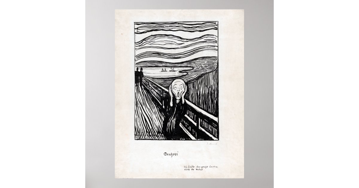 Edvard Munch Illustration The Scream Poster | Zazzle