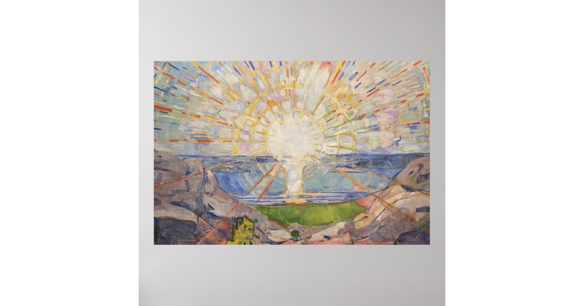 Edvard Munch Mural Painting The Sun (Solen) (1911) Poster | Zazzle