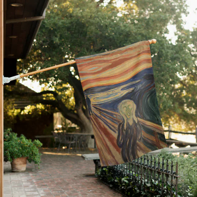Edvard Munch Painting The Scream (Skrik) 1910 House Flag | Zazzle