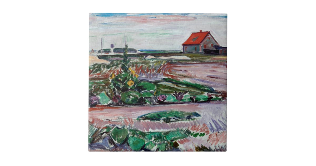 Edvard Munch - Seashore. Landscape near Lubeck Ceramic Tile | Zazzle