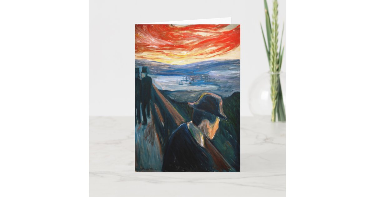 Edvard Munch - Sick Mood at Sunset, Despair 1892 Card | Zazzle