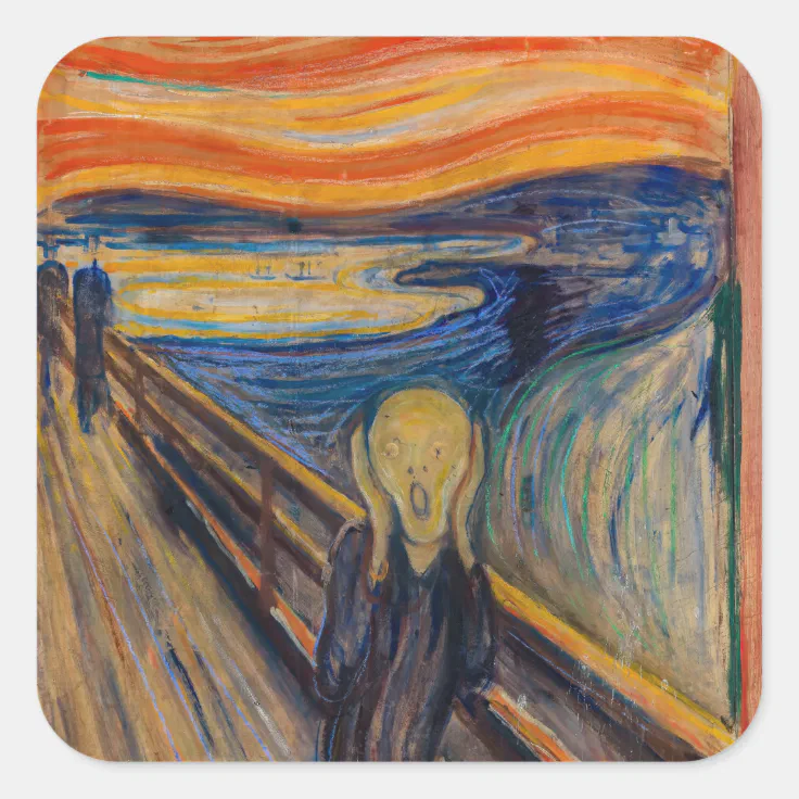 Edvard Munch - The Scream 1893 Square Sticker | Zazzle