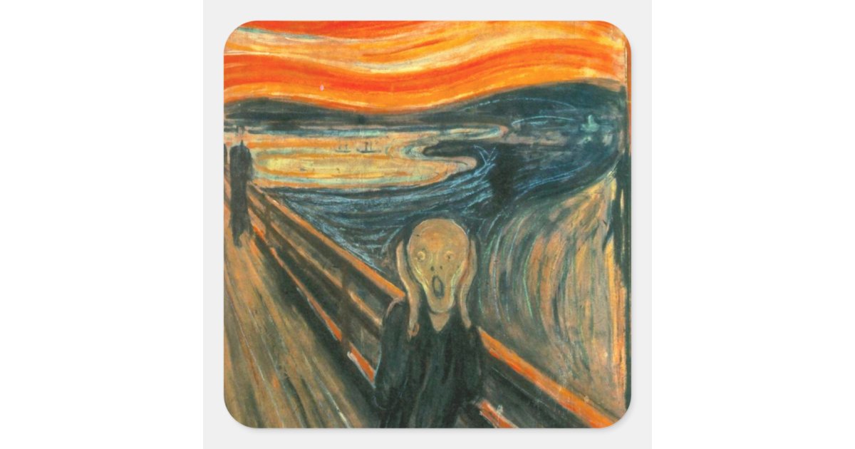 EDVARD MUNCH - The scream 1893 Square Sticker | Zazzle