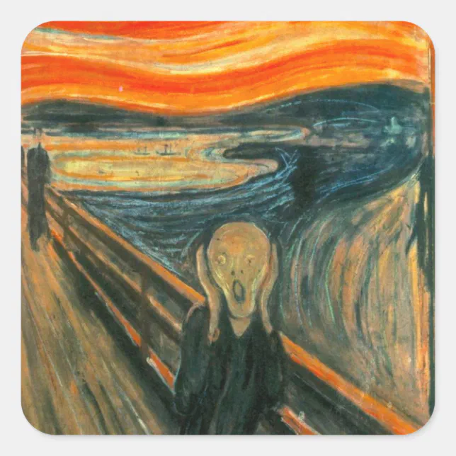 EDVARD MUNCH - The scream 1893 Square Sticker | Zazzle