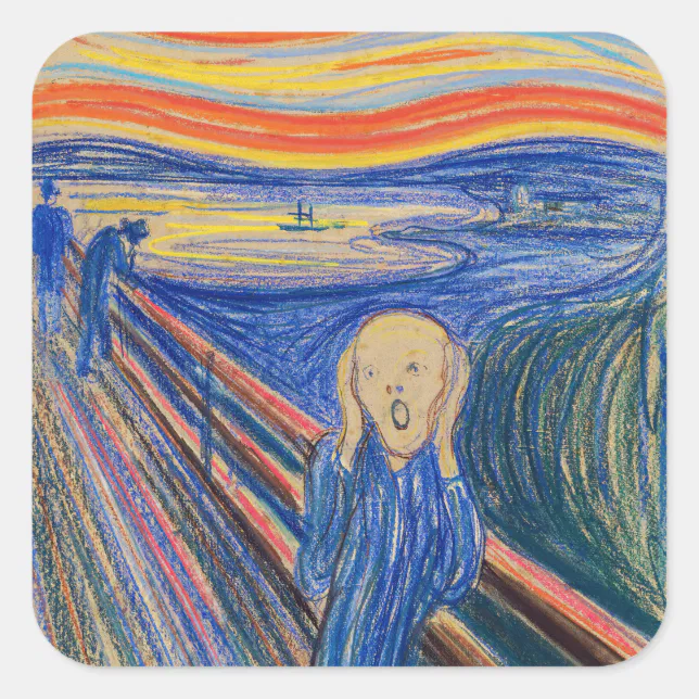 Edvard Munch - The Scream 1895 Square Sticker | Zazzle