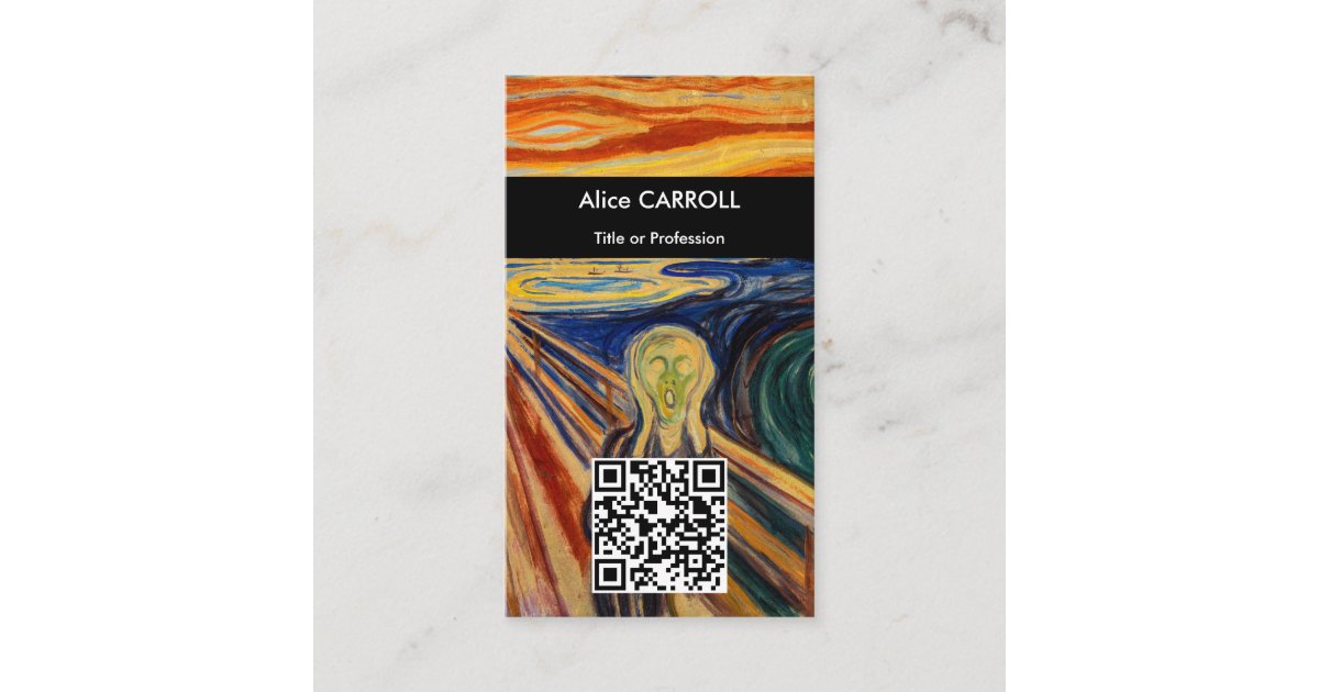 Edvard Munch - The Scream 1910 - QR Code Business Card | Zazzle