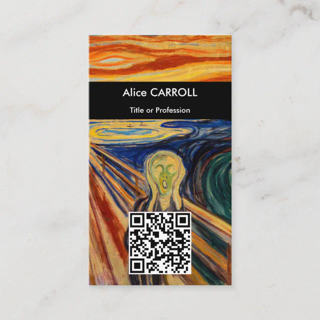 Edvard Munch - The Scream 1910 - QR Code Business Card | Zazzle