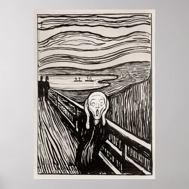 Edvard Munch The Scream Lithograph Print Famous | Zazzle